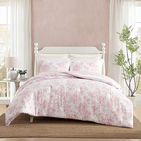 Laura Ashley Delphine Poly Waffle Comforter Set