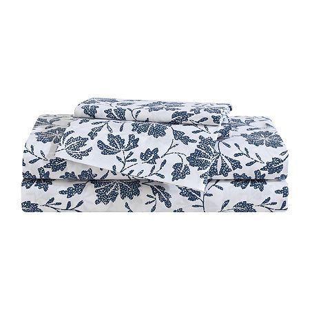 Eddie Bauer Printed 100 Cotton Percale 4-Pc. Sheet Set  King - Woodblock Floral
