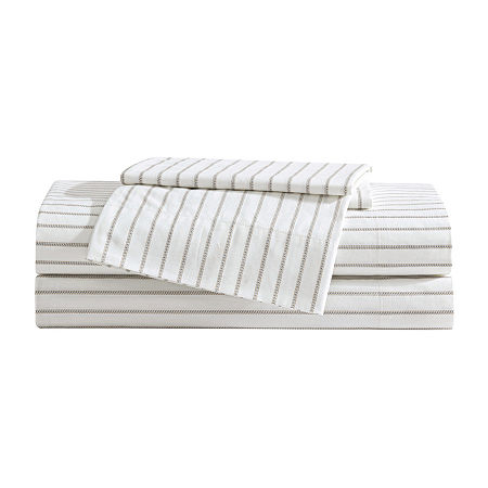Eddie Bauer Printed 100 Cotton Percale 3-Pc. Sheet Set  Twin - White