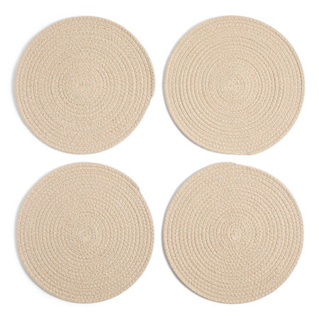 Click here for Homewear Rope Twist Round Placemat  One Size  Whit... prices