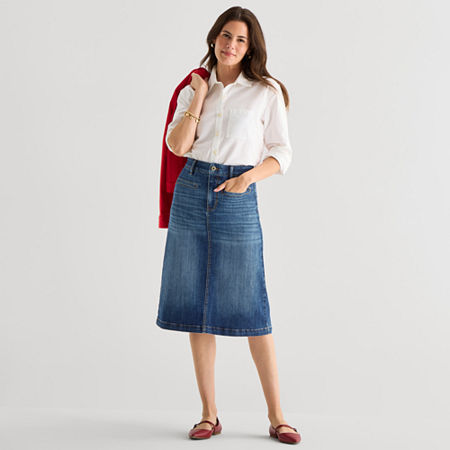 Click here for St. Johns Bay Womens Tall High Rise Midi Denim Ski... prices