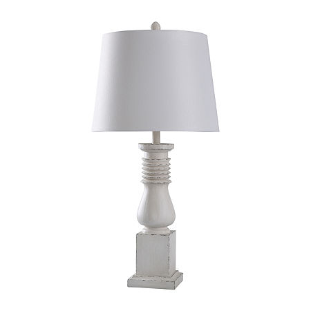 Click here for Stylecraft Istress 16 W Old White Table Lamp  One... prices