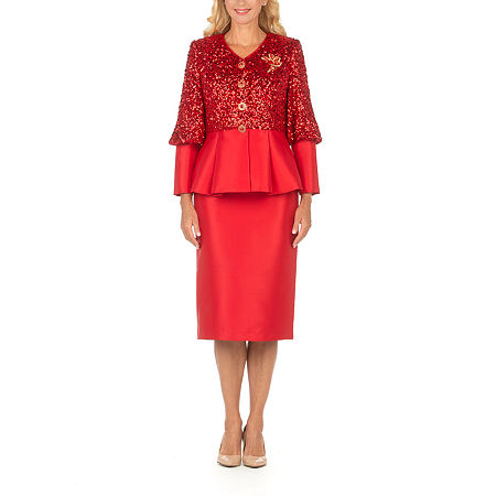 Click here for Giovanna Signature 2-pc. Skirt Suit-Plus  22w  Red prices