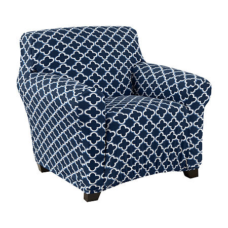 Click here for Linery Stretch Printed Armchair Slipcover  One Siz... prices
