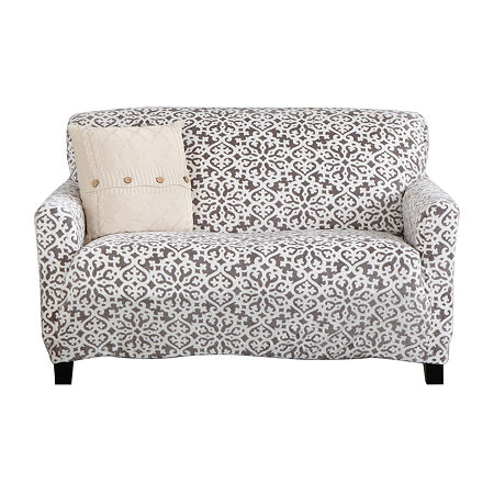Click here for Linery Stretch Velvet-Plush Loveseat Slipcover  On... prices