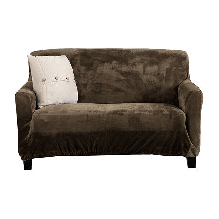 Click here for Linery Stretch Velvet-Plush Loveseat Slipcover  On... prices
