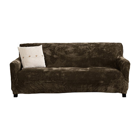 Click here for Linery Stretch Velvet-Plush Sofa Slipcover  One Si... prices