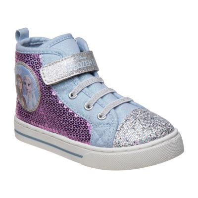 Disney Toddler Girls Frozen High Top Slip-On Shoe, Color: Purple Blue ...