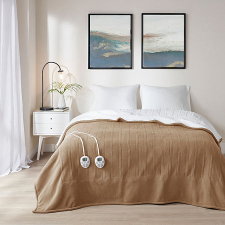 Serta Electric Reversible Fleece to Sherpa Blanket  Full - Brown