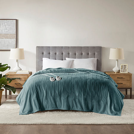 Serta Electric Plush Blanket  King - Teal