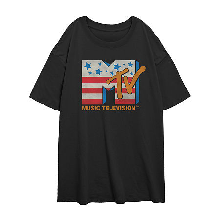 Click here for Mtv Stars And Stripes Tee Womens Crew Neck Short S... prices