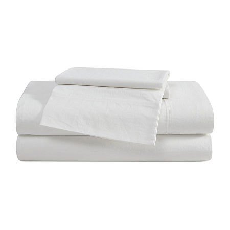 Eddie Bauer Solid Brushed 180-Thread Count Cotton Percale 3-Pc. Sheet Set  Twin - Off White