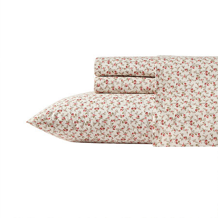 Laura Ashley 200-Thread Count Cotton Percale 3 -Pc. Sheet Set  Twin - Sweet Success