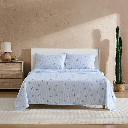 Click here for Wrangler Cowboy Pinstripe Sheet Set  One Size  Blu... prices