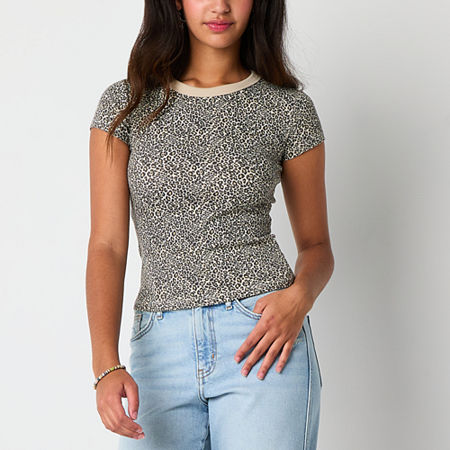 Click here for Arizona Womens Crew Neck Short Sleeve Juniors Grap... prices