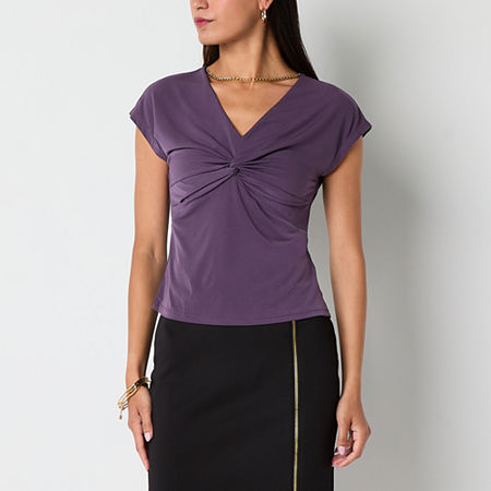 Click here for Bold Elements Womens V Neck Short Sleeve Blouse  X... prices