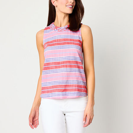 Click here for St. Johns Bay Womens Crew Neck Sleeveless Shell  X... prices
