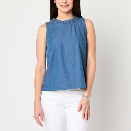 Click here for St. Johns Bay Womens Crew Neck Sleeveless Shell  S... prices