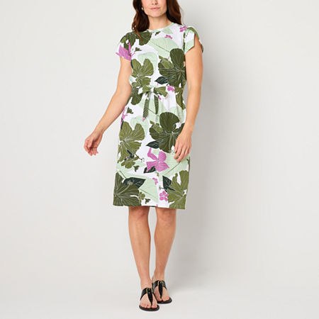 Click here for Liz Claiborne Womens Short Sleeve Midi Floral A-Li... prices