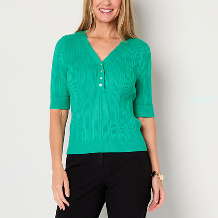 Click here for Liz Claiborne Womens V Neck Elbow Sleeve Pullover... prices