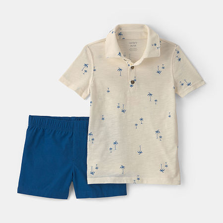 Click here for Carters Boys 2T-5T Palm Tree Polo Shirt and Shorts... prices