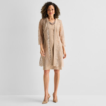 Click here for Maya Brooke Womens Beaded Jacket Dress  8  Beige prices