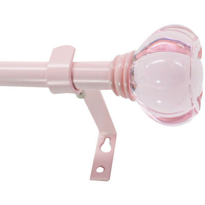 Decopolitan Pink Acrylic Crown Adjustable Curtain Rod , Color: Pink ...