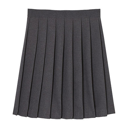 French Toast Little Girls Adjustable Waist Mid-Length Pleated Skirt - Gray
