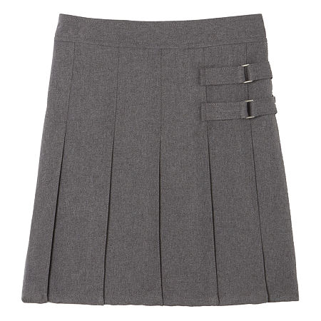 French Toast Big Girls Adjustable Waist Two-Tab Scooter Skirt - Gray