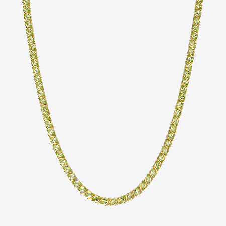 Click here for Womens Green Peridot 18K Gold Over Silver Tennis N... prices