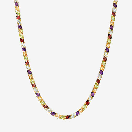 Click here for Womens Genuine Multi-Stone 18K Gold Over Silver Te... prices