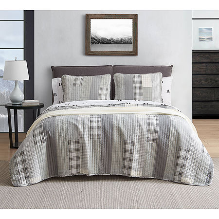 Eddie Bauer Fairview Reversible 3-Pc. Quilt Set  King - Grey