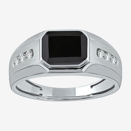 Click here for Mens Gemstone Sterling Silver Fashion Ring  9  Ony... prices