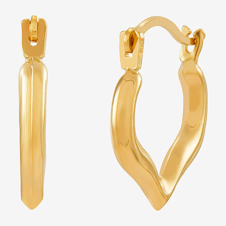Click here for Womens 14K Gold 12.8mm Heart Hoop Earrings  One Si... prices