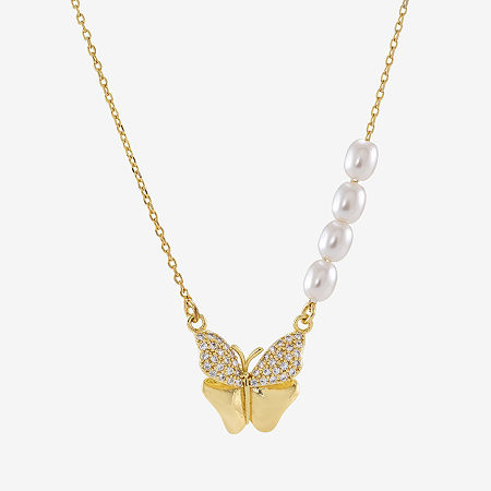Click here for Sparkle Allure Womens Simulated Pearl 14K Gold Ove... prices