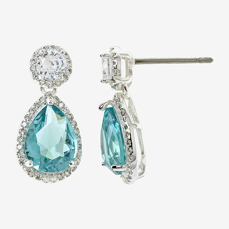 Click here for Sparkle Allure Halo Womens Blue Cubic Zirconia Pur... prices