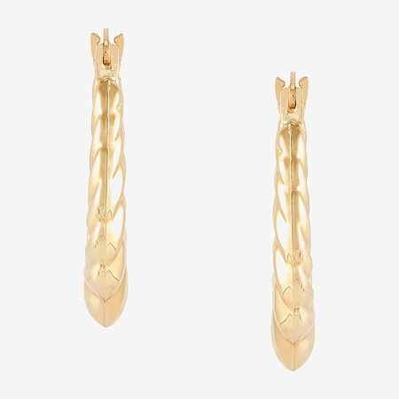 Click here for Womens 10K Gold 19.4mm Round Hoop Earrings  One Si... prices