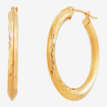 Click here for 14K Gold Star-Cut Hoop Earrings  One Size  Yellow prices
