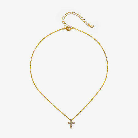Click here for Bijoux Bar Delicates Gold Tone Womens Glass Cross... prices