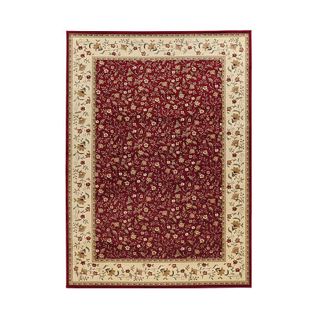 Closeout!! Km Home Pesaro Floral Red 55 x 77 Area Rug - Red