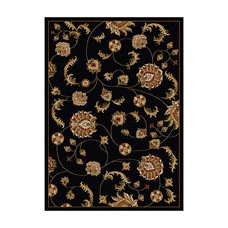 Closeout! Km Home Pesaro Flores 55 x 77 Area Rug - Black