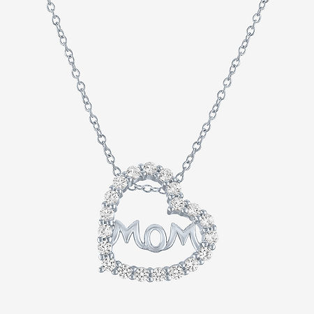 Click here for YES PLEASE! Lab Created White Sapphire Mom Heart S... prices
