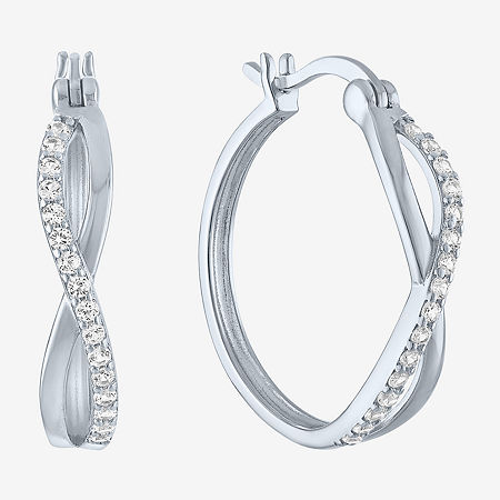 Click here for Yes  Please! Lab Created White Sapphire Hoop Earri... prices