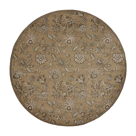 Click here for Pisa Floral Traditional Indoor Round Area Rug  One... prices