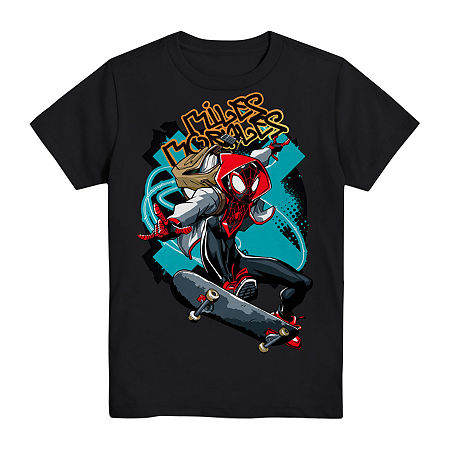 Click here for Miles Morales Little & Big Kid Boys Crew Neck Shor... prices