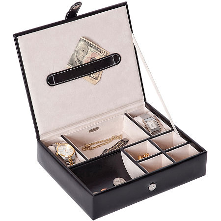 Click here for Mele & Co. Carson Faux Leather Mens Valet - Black prices