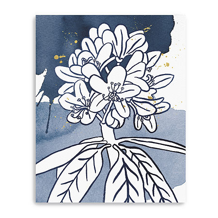 Click here for Indigo Blooms II Giclee Canvas Art  One Size  Blue prices