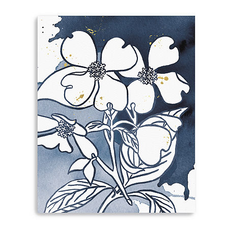Click here for Indigo Blooms III Giclee Canvas Art  One Size  Blu... prices