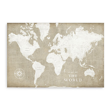 Click here for Lumaprints Burlap World Map I Giclee Canvas Art  O... prices