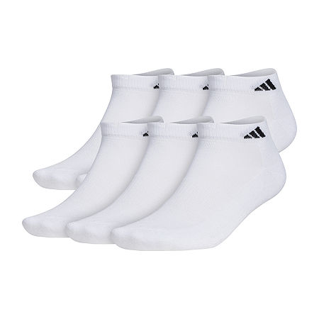 adidas Mens Cushioned Athletic 6-Pack Low Cut Socks - White